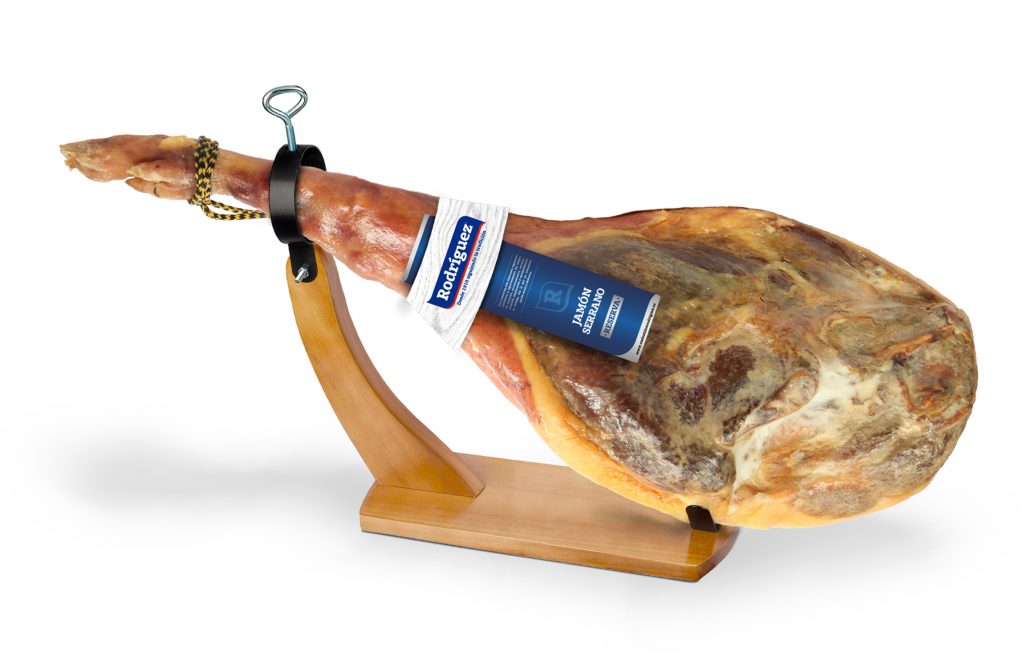 JAMON SERANO RESERVA RODRIGUEZ CU SUPORT SI CUTIT – COMIDAS PEPE